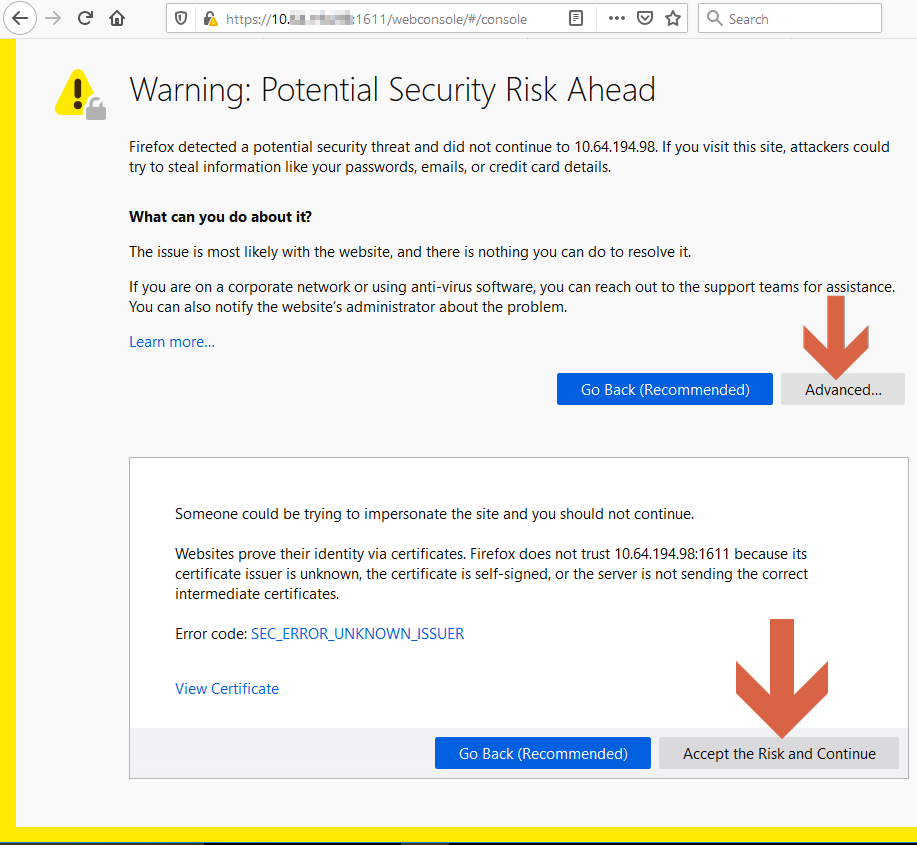 Client Management: SSL certificate warnings may be displayed when ...