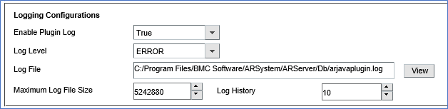 5. Set the Log Level to the appropriate value.