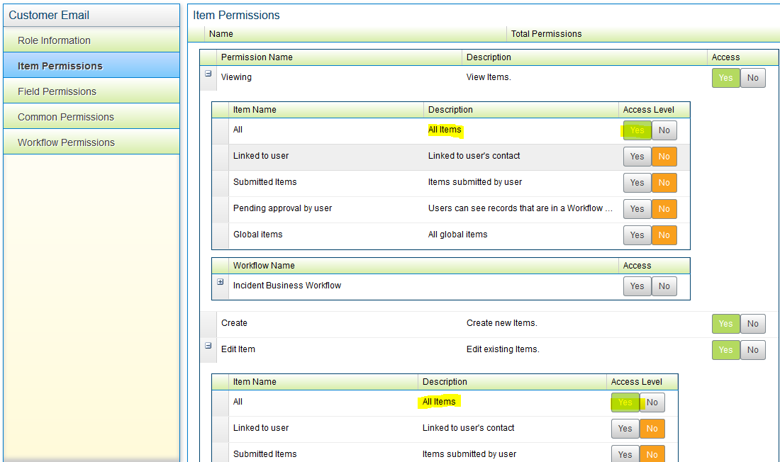 Also make sure the Workflow Permissions are set to Yes for all