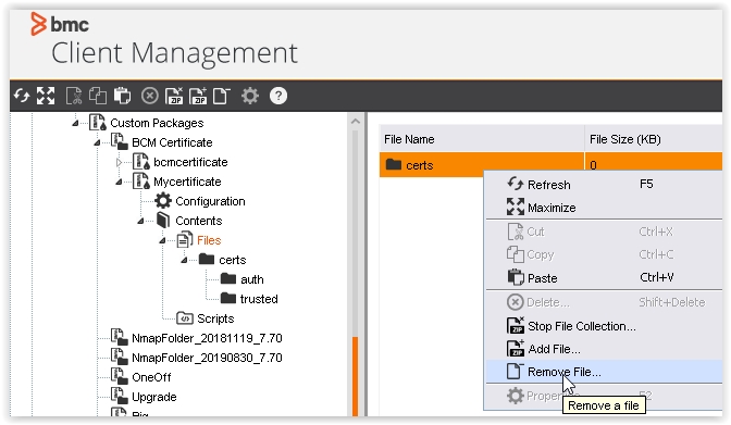BCM - How can I Replace current BCM Certificate Authority with my Authority